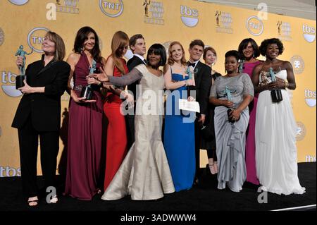 Viola Davis, from left, Jessica Chastain, and Octavia Spencer pose with ...