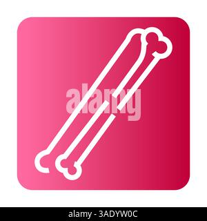 Tibia fracture black line icon for digital and print projects. Minimal ...