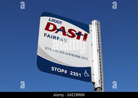 Los Angeles, California: LADOT DASH Bus Stop sign to Griffith ...