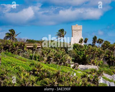 Tulum Lighthouse, Tulum, Quintana Roo State, Mexico Stock Photo - Alamy