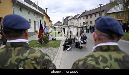 Rataje, Czech Republic. 06th Apr, 2025. Unveiling of plaque ...