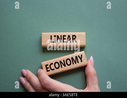 Concept of linear economy with the businessman Stock Photo - Alamy
