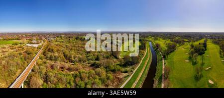 Panoramic image of River Mersey in Stretford - Greater Manchester Stock ...