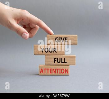 Give your full Attention symbol. Concept word Give your full Attention ...