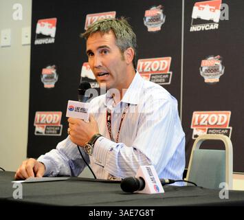 October 16, 20011: Izod Indycar Series driver Dan Wheldon is loaded ...