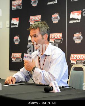 October 16, 20011: Izod Indycar Series driver Dan Wheldon is loaded ...