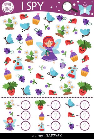 Fairyland I spy game for kids. Searching and counting activity with ...