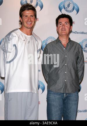 David Beckham, Simon Fuller at the press conference for David Beckham ...