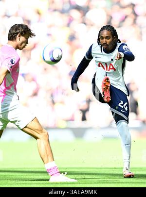 Djed Spence of Tottenham Hotspur during the Champions League match ...