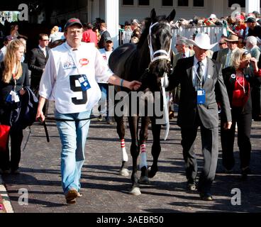 Eight Belles is led into the paddock prior to the running of the 134th ...