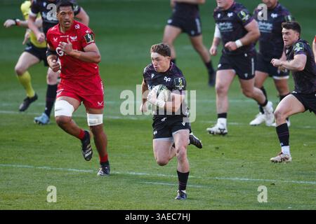 Dan Edwards of Wales makes a break. Wales v Argentina, 2025 Quilter ...