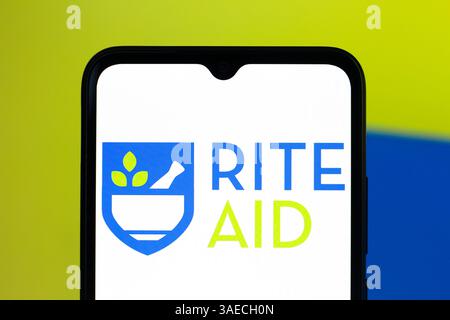 In this photo illustration, Rite Aid Corporation logo is seen displayed ...