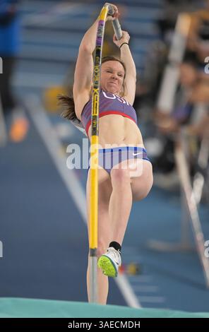 Emily Grove of the USA competing in the pole vault at the World ...