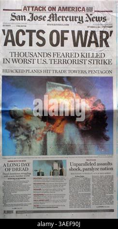 Sep 12, 2001; San Francisco, CA, USA; The front page of the 'San ...