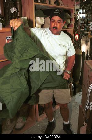 Sep 21, 2001; Austin, TX, USA; ED HALL, owner of the military surplus ...