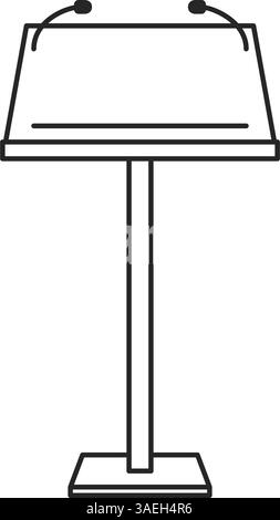 Modern rostrum, podium or lectern icon from behind for public speaking ...