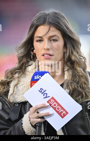 SKY presenter Mara Mones portrait in interview with coach Xabi Alonso ...