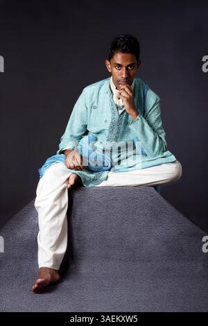 Beautiful authentic Indian hindu man in typical ethnic groom attire ...