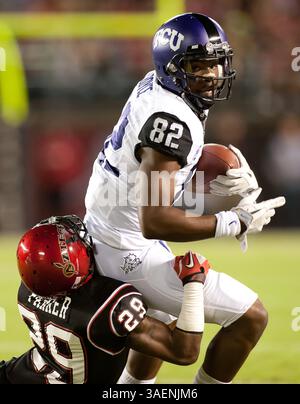 October 8, 2011: TCU receiver Josh Boyce completes a 15 yard reception ...