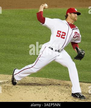 Washington Nationals relief pitcher Ryan Loutos (52) in action during a ...