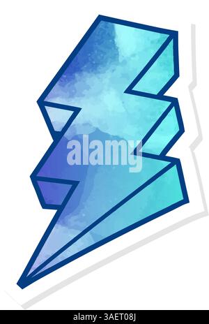 hand drawn thunder doodle in sticker style Stock Vector Image & Art - Alamy