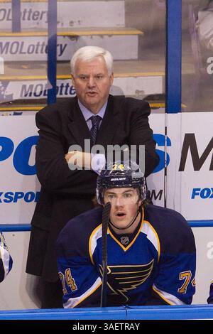 St. Louis Blues head coach Craig Berube during an NHL hockey game ...