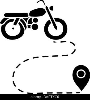 map motorcycle route hand drawn color vector illustration Stock Vector ...