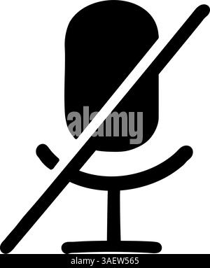 Microphone disabled black hand drawn icon in halftone texture style ...