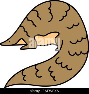 pangolin icon hand drawn vector illustration Stock Vector Image & Art ...