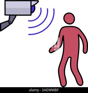 motion sensor hand drawn color vector illustration Stock Vector Image ...