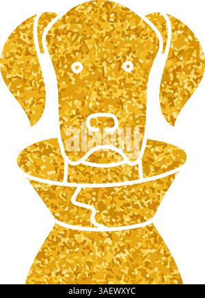 Sick dog drawing in gold color style Stock Vector Image & Art - Alamy