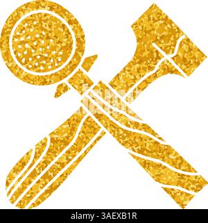 Coffee tamper drawing in gold color style Stock Vector Image & Art - Alamy