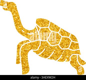 Galapagos giant tortoise drawing in gold color style Stock Vector Image ...