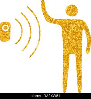 Motion sensor drawing in gold color style Stock Vector Image & Art - Alamy