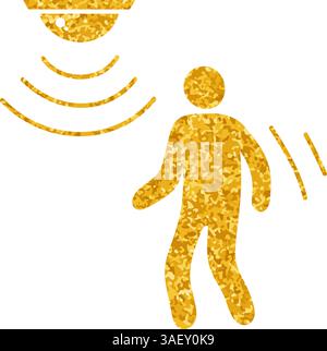 Motion sensor drawing in gold color style Stock Vector Image & Art - Alamy