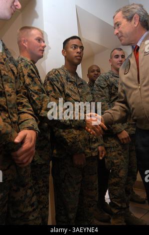Dec 07, 2004; Camp Pendleton, CA, USA; U.S. President GEORGE W. BUSH ...