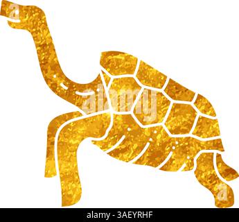 Galapagos giant tortoise drawing in gold color style Stock Vector Image ...