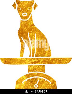 Vet animal weight scale icon. Hand drawn vector illustration. Editable ...