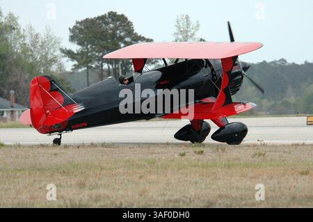 Apr 15, 2004; Wilmington, NC, USA; JIMMY FRANKLIN in his Waco bi-plane ...