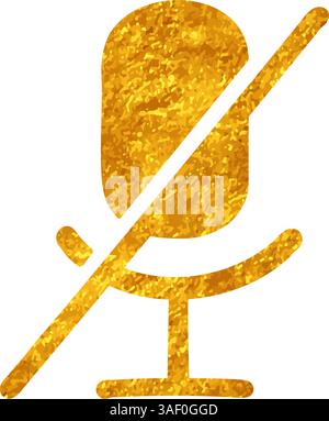 Microphone disabled drawing in gold color style Stock Vector Image ...