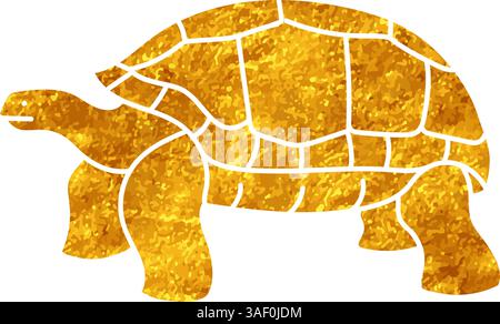 Galapagos giant tortoise drawing in gold color style Stock Vector Image ...