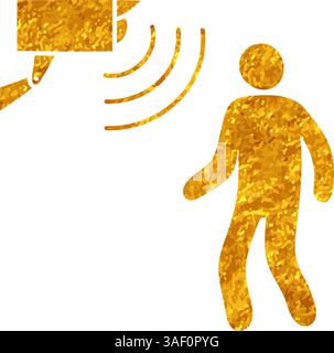 Motion sensor drawing in gold color style Stock Vector Image & Art - Alamy