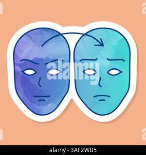 Deep fake icon face swap color sticker Stock Vector Image & Art - Alamy