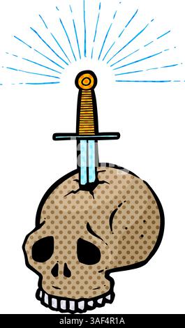 Skeleton halftone icon hand drawn color vector illustration Stock ...