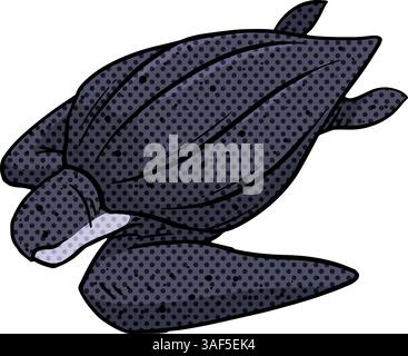 leatherback sea turtle hand drawn color vector illustration Stock ...