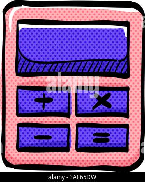 Cartoon calculator icon in comic style. Calculate illustration ...