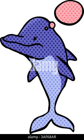 cartoon fish symbol with speech bubble sticker Stock Vector Image & Art ...