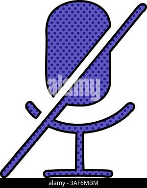 microphone disabled hand drawn color vector illustration Stock Vector ...