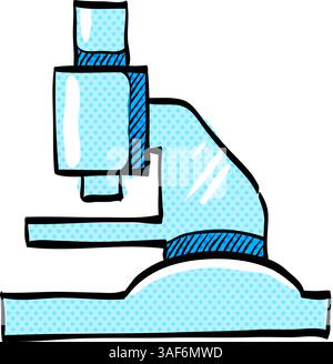 Microscope icon in comic style. Laboratory magnifier cartoon vector ...