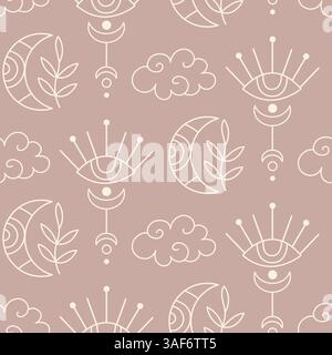 Celestial Moon Sacred Geometry Seamless pattern Stock Vector Image ...